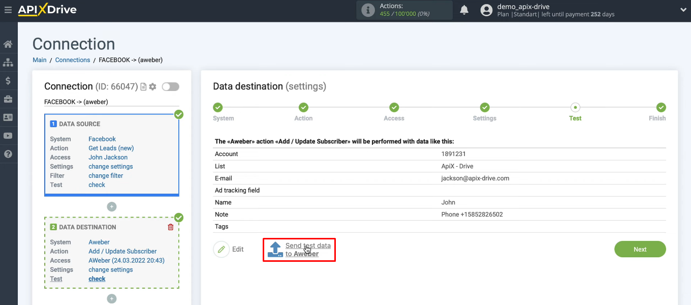 How to integrate Facebook and AWeber | Automatic import subscribers into AWeber