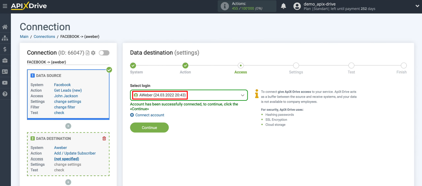 How to integrate Facebook and AWeber | Automatic import subscribers into AWeber