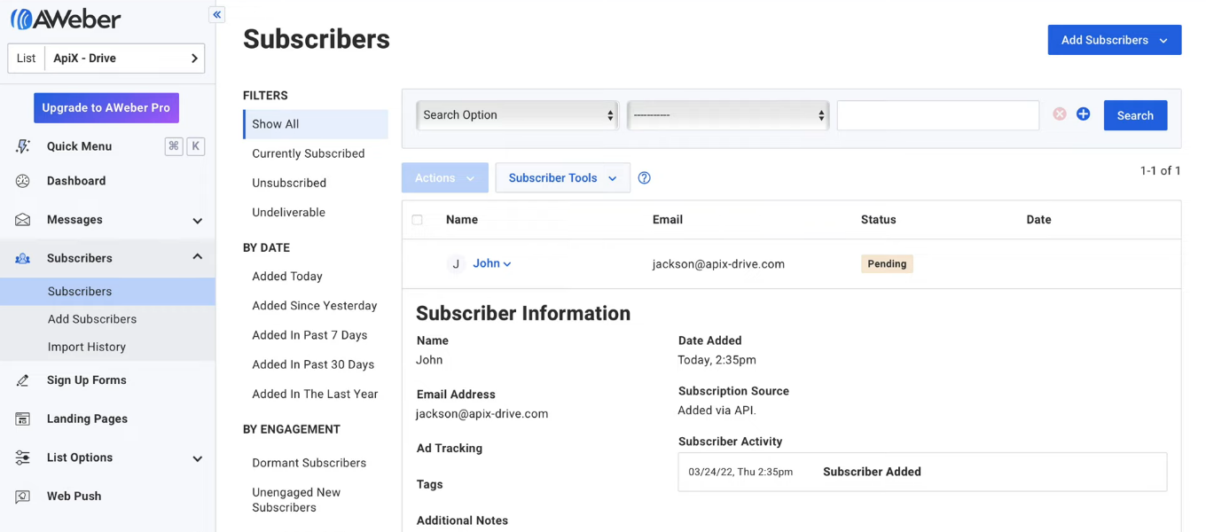 How to integrate Facebook and AWeber | Automatic import subscribers into AWeber