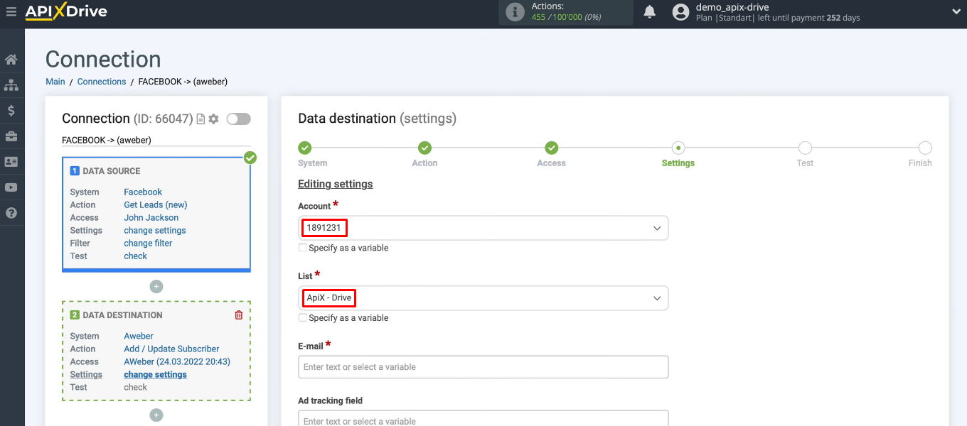 How to integrate Facebook and AWeber | Automatic import subscribers into AWeber