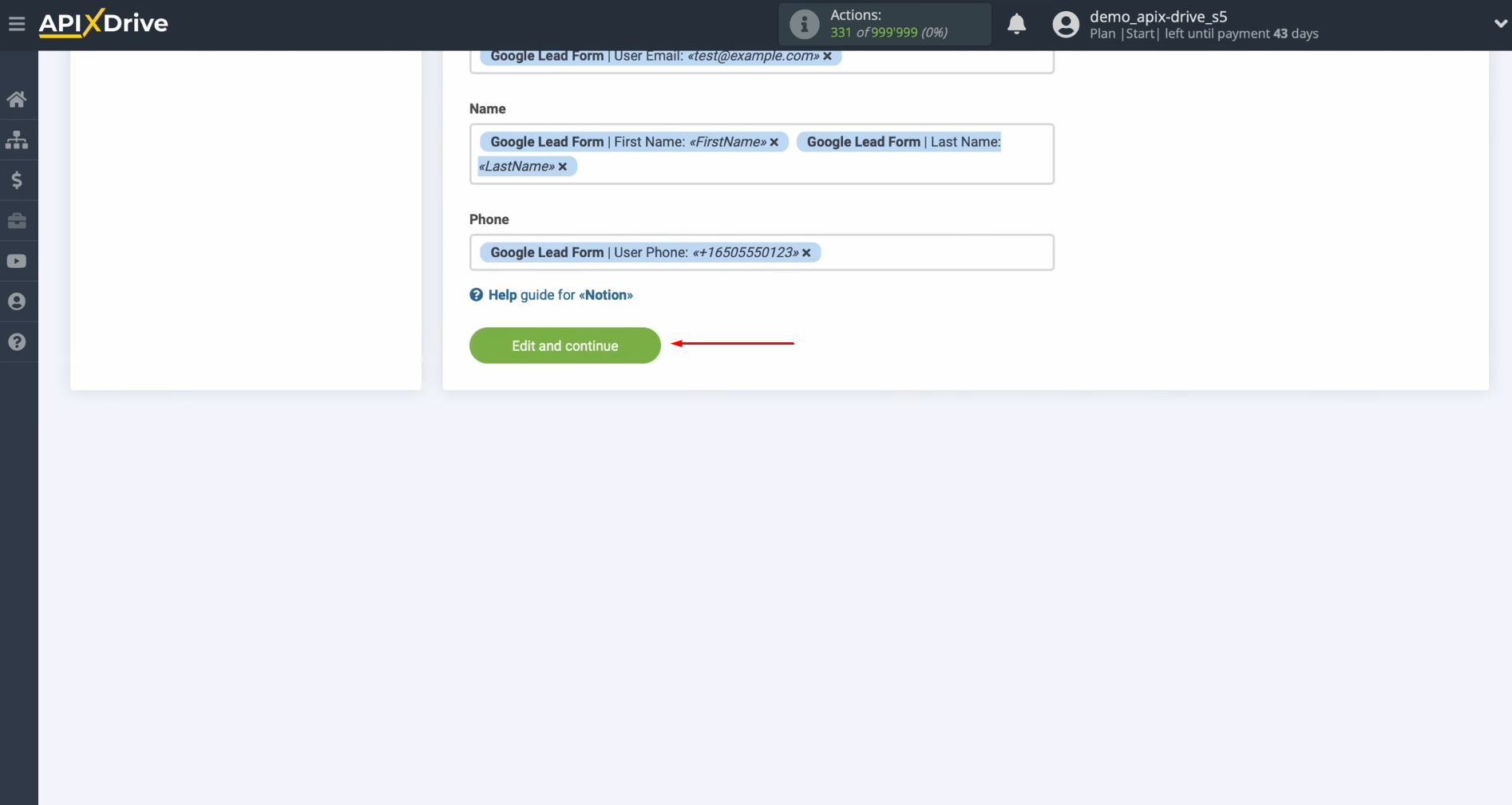 Google Lead Form and Notion Integration: Automatic Lead Transfer | ApiX-Drive