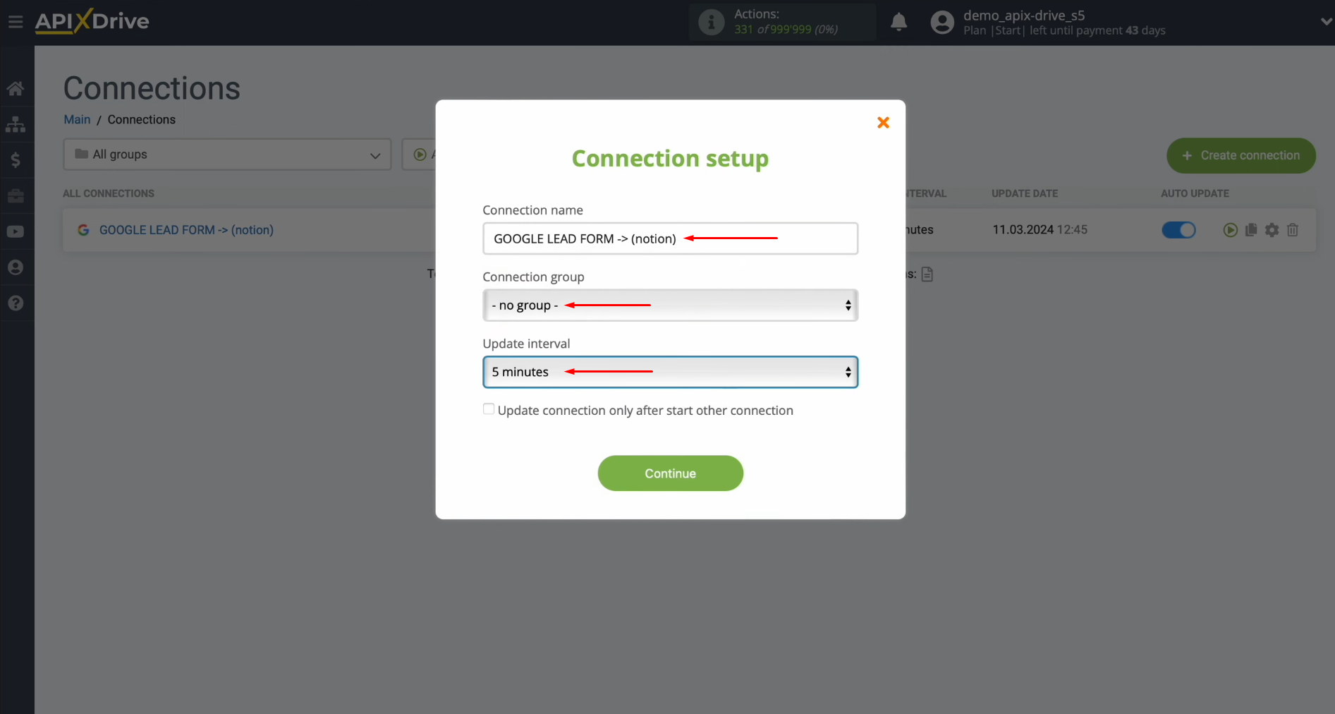 Google Lead Form and Notion Integration: Automatic Lead Transfer | ApiX-Drive
