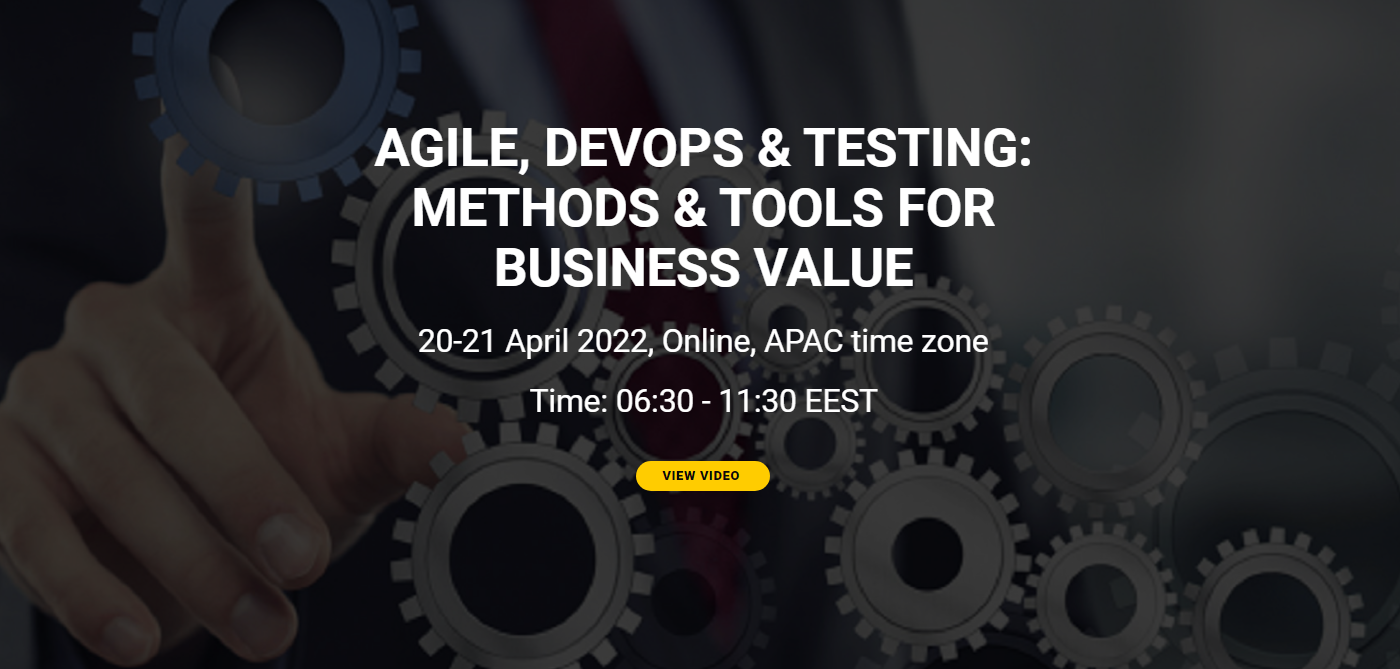 Agile Devops And Testing Methods And Tools For Business Value 20 21 April 2022