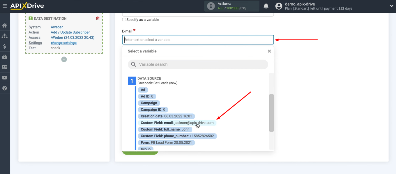 How to integrate Facebook and AWeber | Automatic import subscribers into AWeber