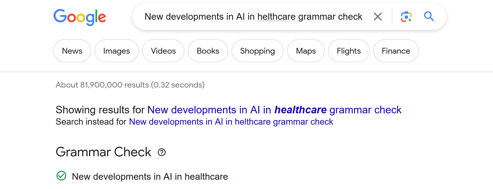Google Search Engine gets Features for Grammar Check