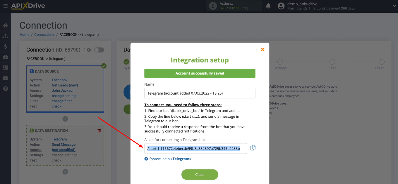 How Facebook and Telegram integration works