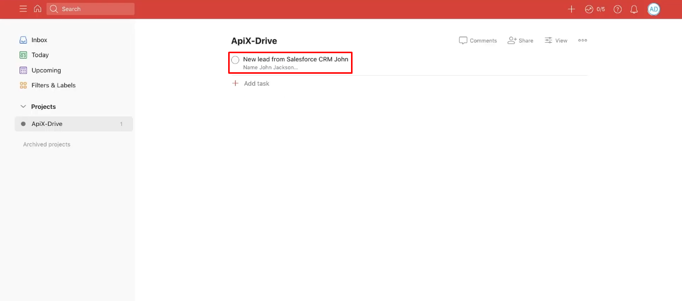 Integración de Salesforce CRM y Todoist sin conocimientos de programación
